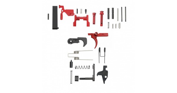 CERAKOTE RED | AR-15 Lower Receiver Parts Kit (Without Grip & Screw)