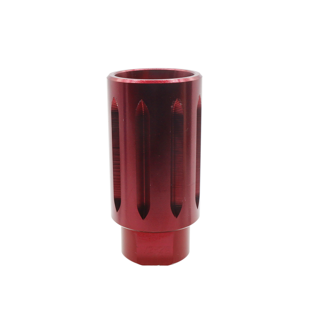 AR-15 Flash Can Muzzle Brake - Aluminum Red