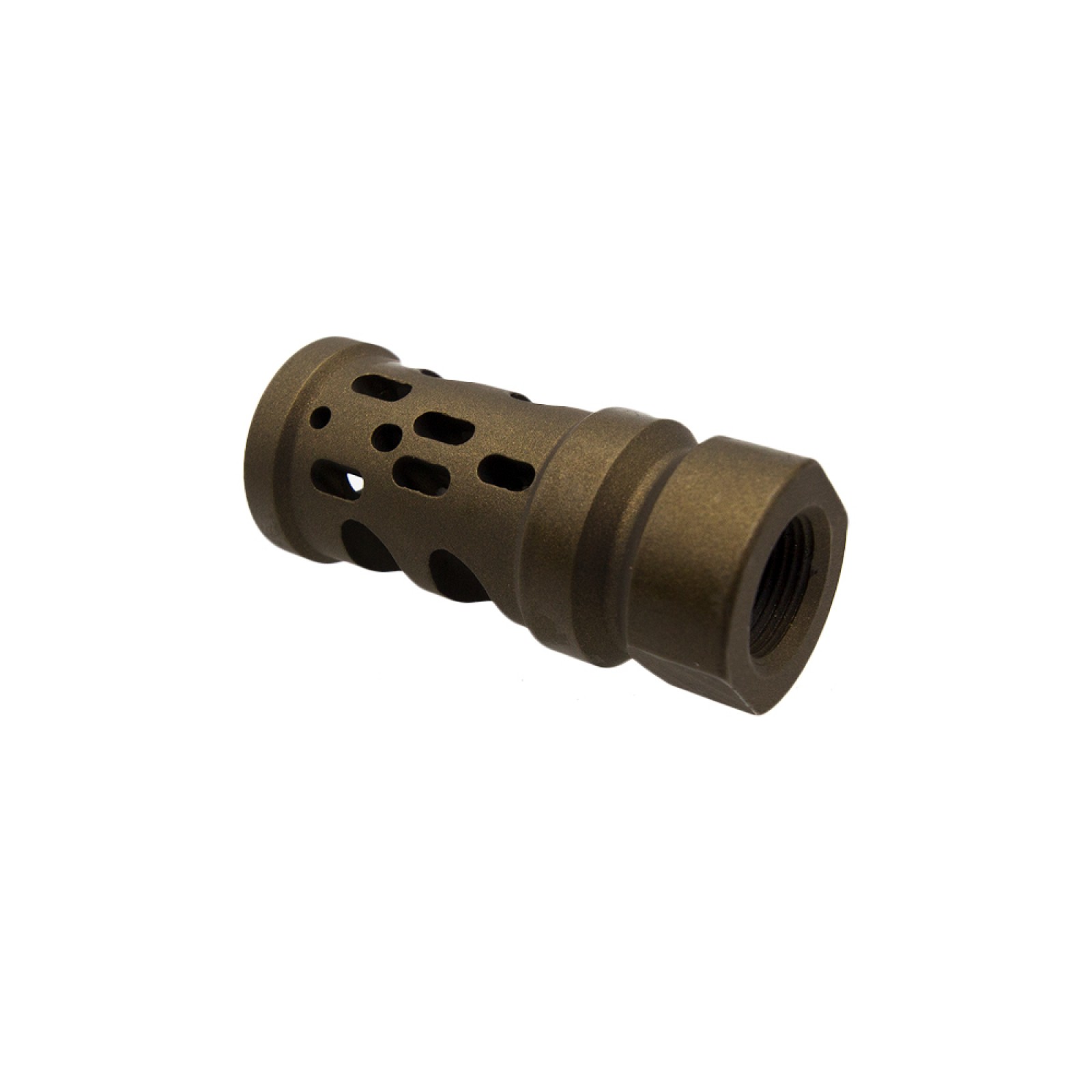 AR-15/.223/5.56 Ported Muzzle Brake Compensator ½”x28-Cerakote Brunt Bronze