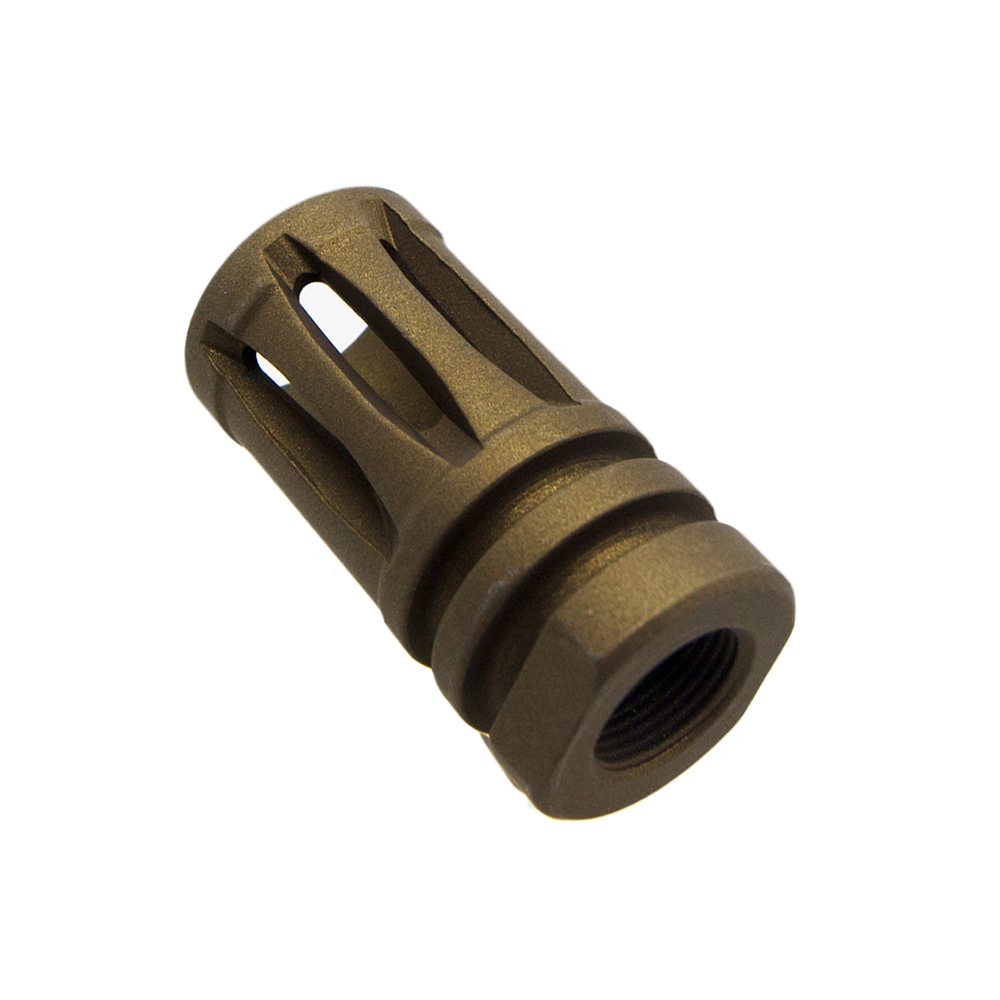 A2 Muzzle Brake for 1/2"x28 Pitch - 5 Ports - Cerakote Brunt Bronze