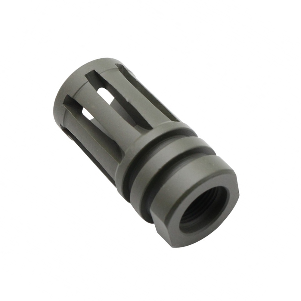A2 Muzzle Brake for 1/2"x28 Pitch - 5 Ports - Cerakote OD Green