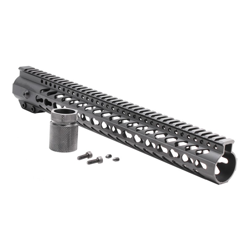 AR-15 15" Extended Rifle Length Free Float Super Slim Monolithic Keymod ...