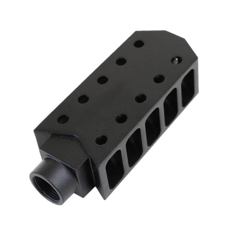 AR-15 Barrett Style "Tanker" Extended Length Muzzle Brake - Black